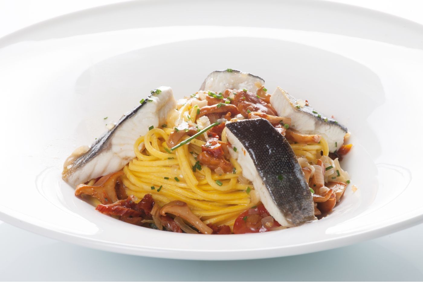 Chitarrine-Pfifferlinge und Seesaibling - La Pasta di Aldo